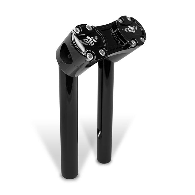 Heinzbikes 8" Club Style Risers with Pullback Black/Black for Harley D ...