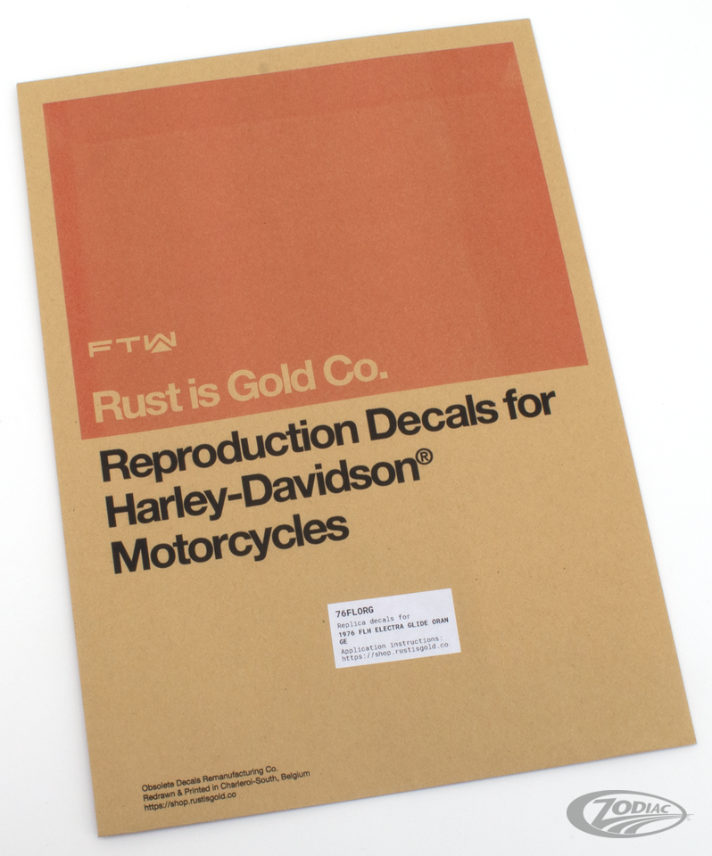 Replica of obsolete Rust Is Gold Co. decals for Harley Davidson ...