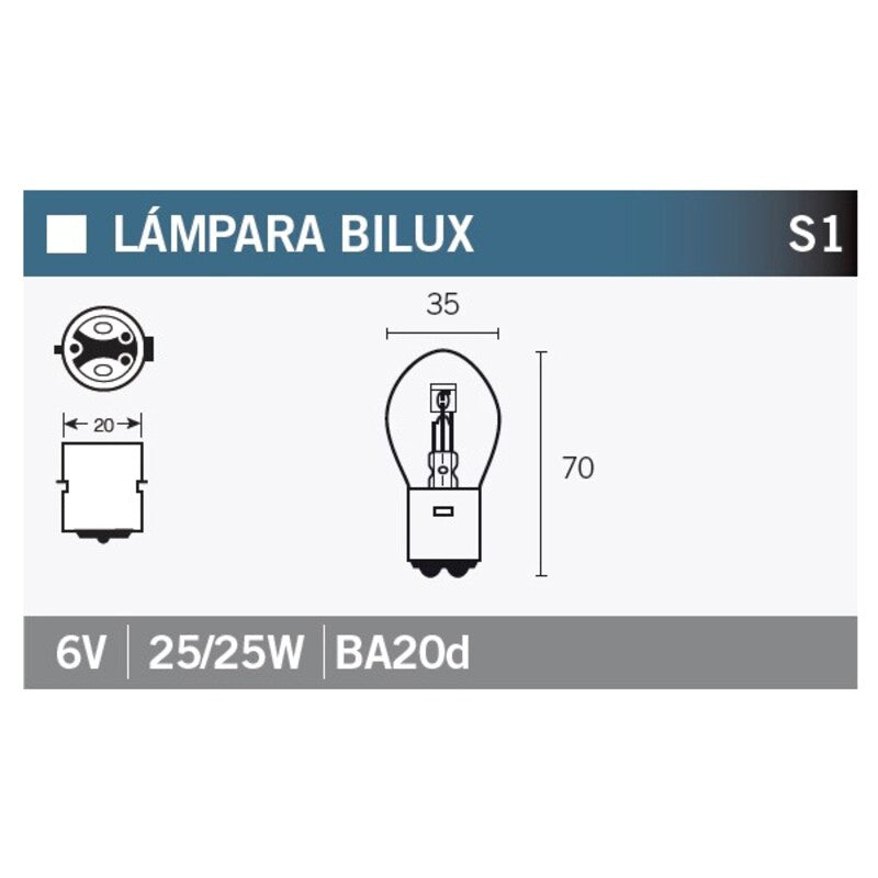 Box of 10 bilux 6v25/25w lamps – California Motorcycles